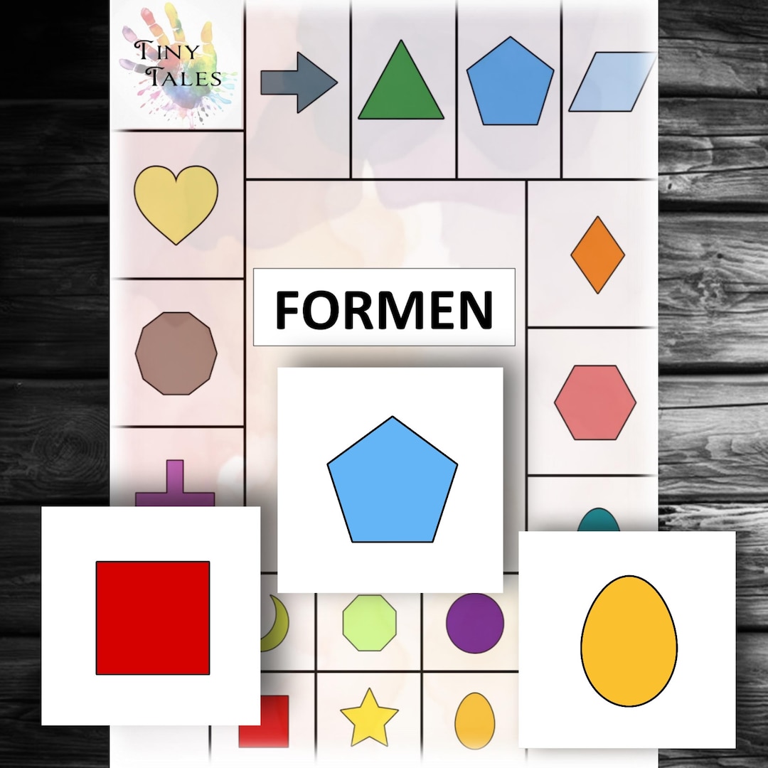 Shapes Picture Cards Montessori Learning Children Playing Primary ...