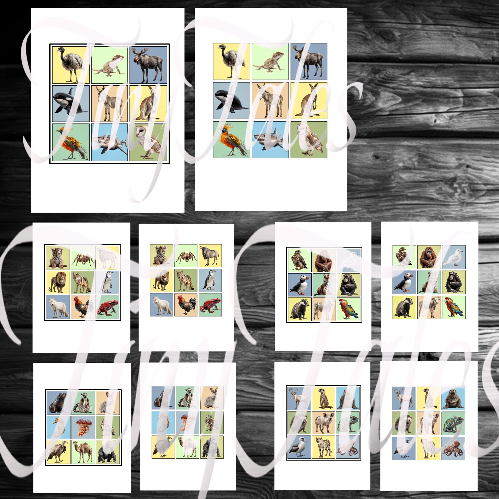 Animal Lotto Set 1 Animals Animal Cards Kindergarten Children Play ...