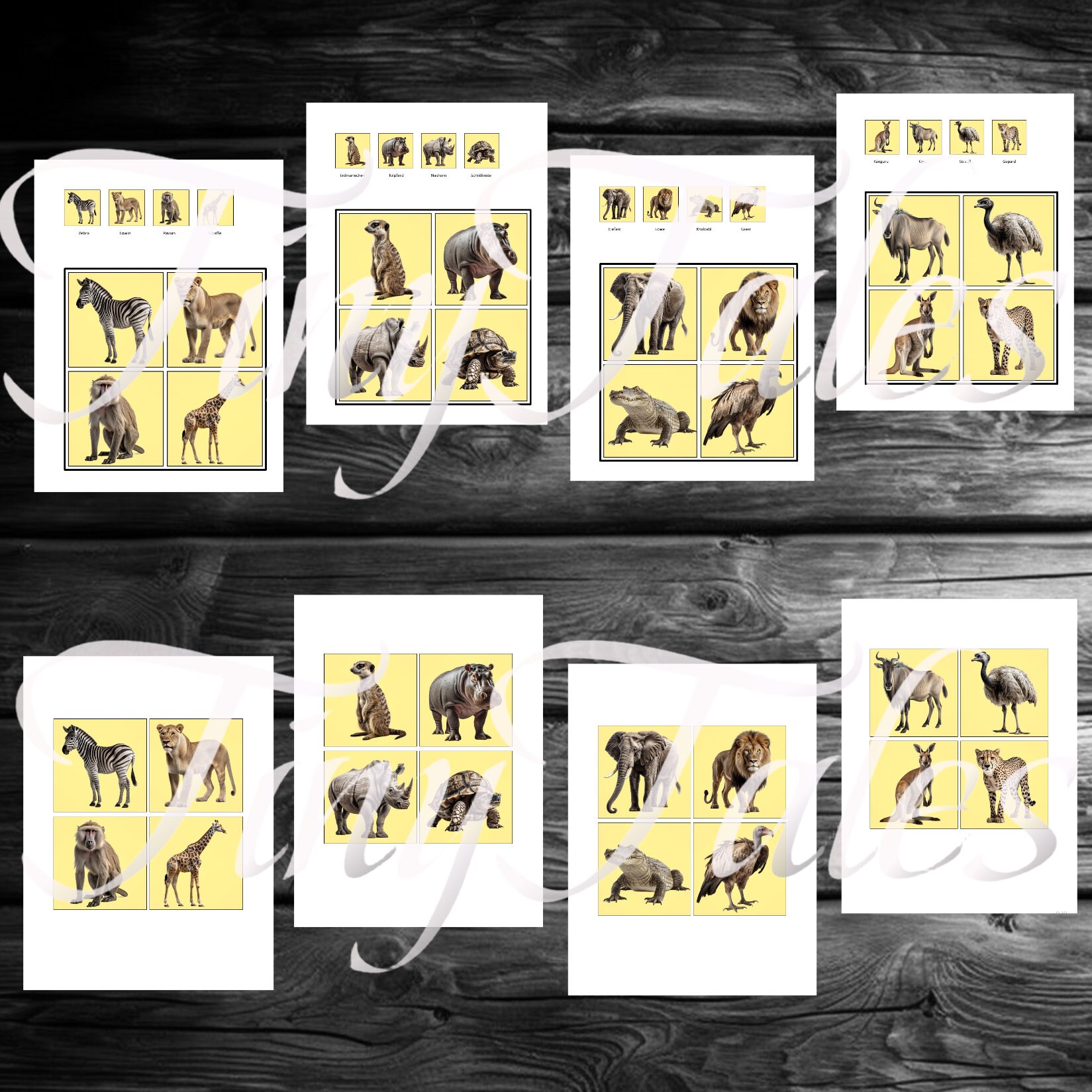 Tierlotto Savannah Animals Animal Pictures Montessori Kindergarten ...
