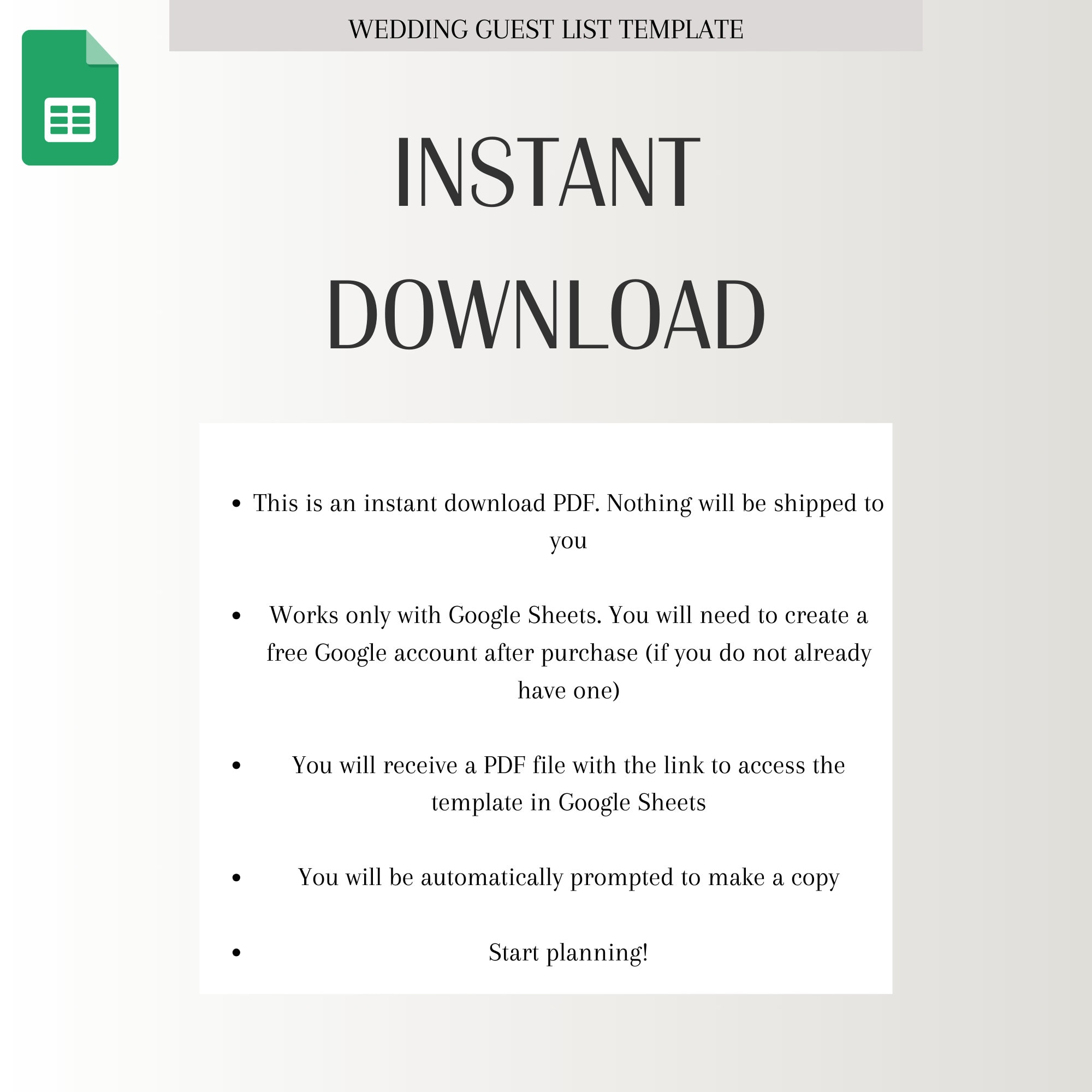Wedding Guest List Template, Guest List Tracker, Wedding Planning Tool ...