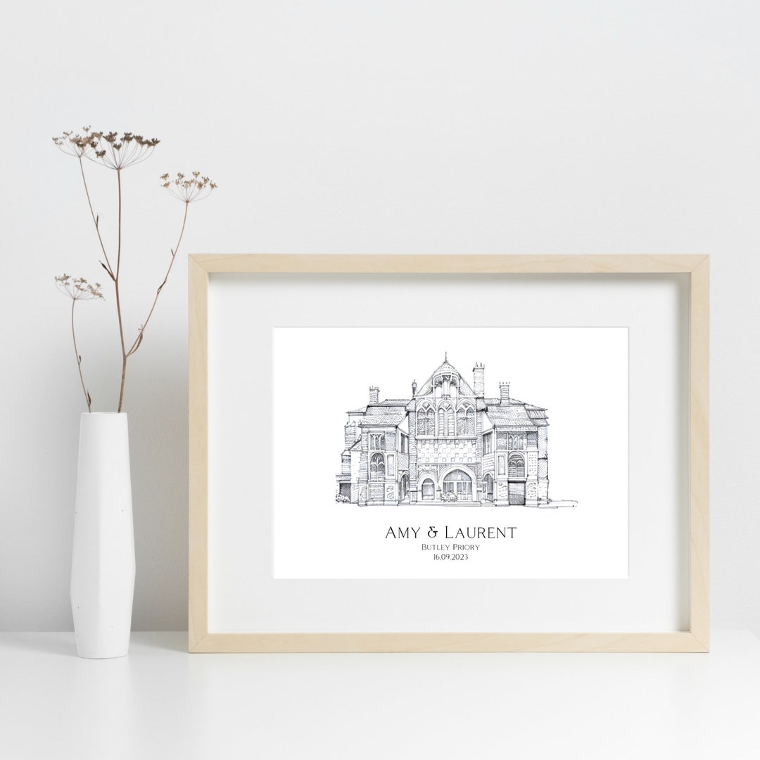 Unique Venue Illustration, Wedding Venue Wall Decor, Graphic ...