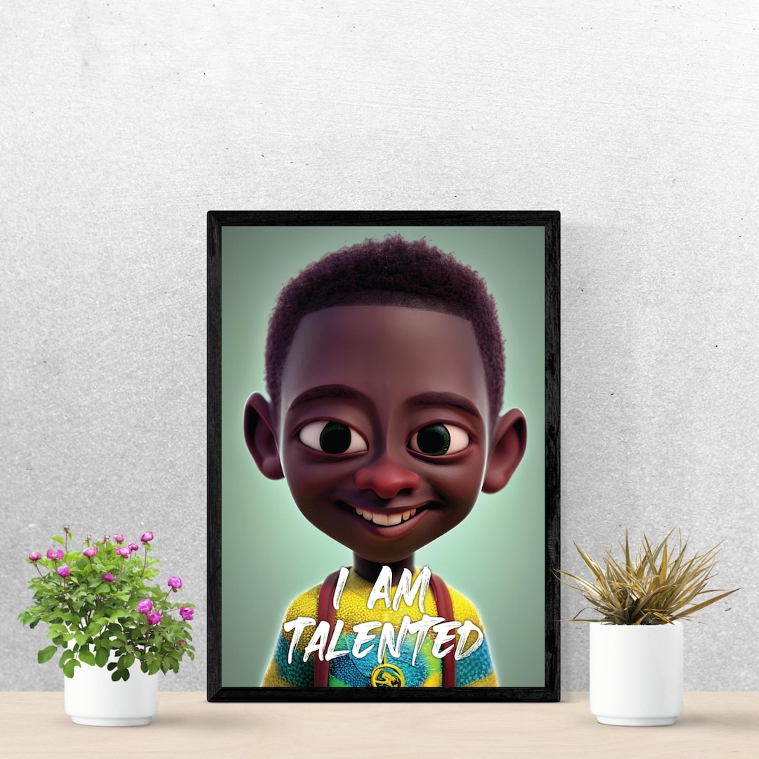 I Am Talented: A Vibrant Digital Afro Art Celebrating Confidence and ...