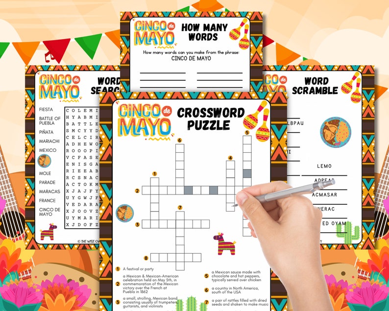 Printable Cinco De Mayo Word Activity Bundle for Kids & Adults ...