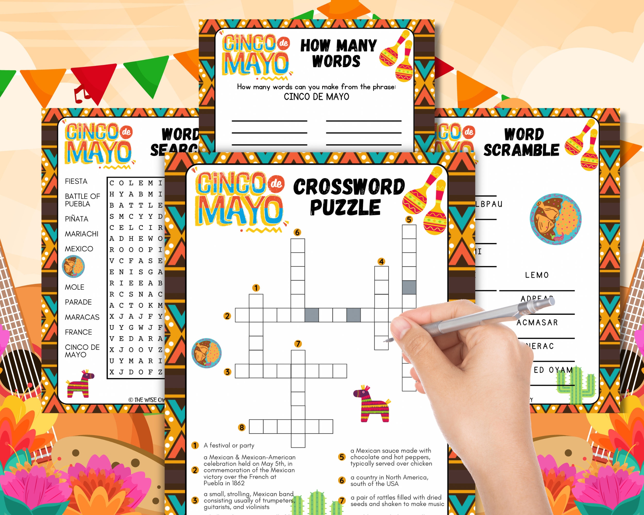 Printable Cinco De Mayo Word Activity Bundle for Kids & Adults ...