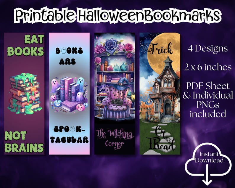 Printable Halloween Bookmarks Fall Bookmarks Clever Bookmarks Fun ...