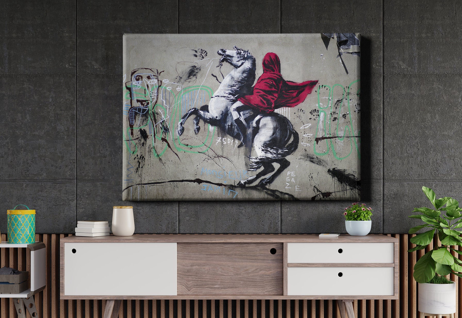 Banksy Napoleon Crossing the Alps Canvas Wall Art Print. High - Etsy