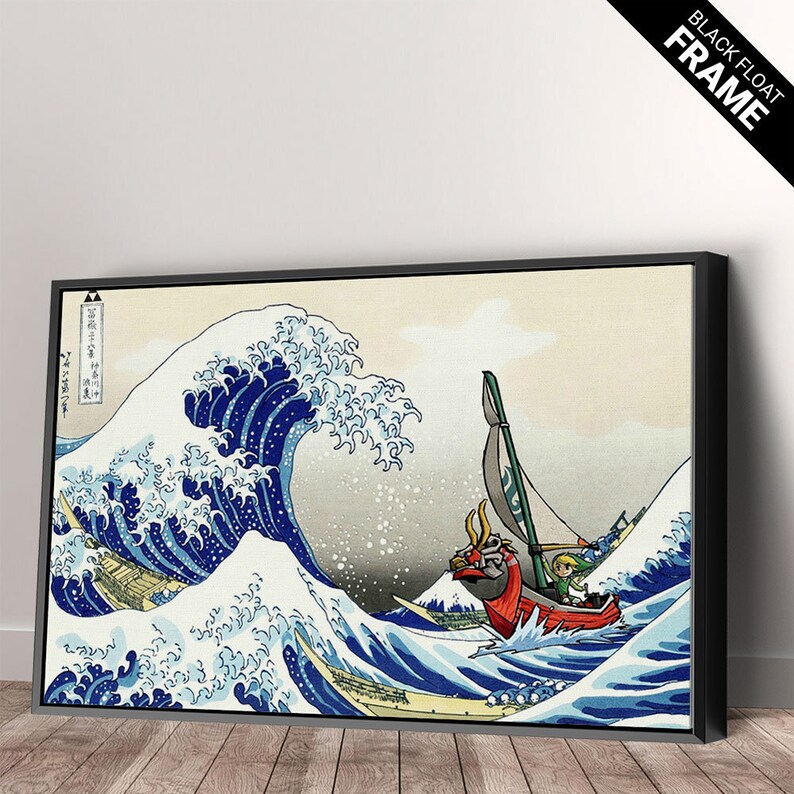 The Legend of Zelda the Great Wave off Kanagawa Canvas Wall Art Print ...
