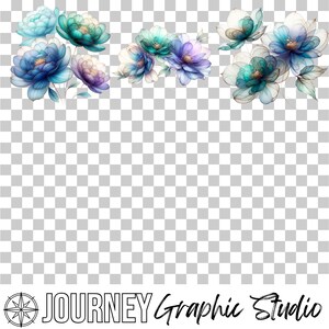 Blue Green Floral Clipart Bundle, Wildflower Clipart Bundle, Wild ...