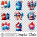 Patriotic Desserts Clipart Bundle, Popsicles Ice Cream Cupcakes Clipart ...