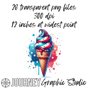 Patriotic Desserts Clipart Bundle, Popsicles Ice Cream Cupcakes Clipart ...