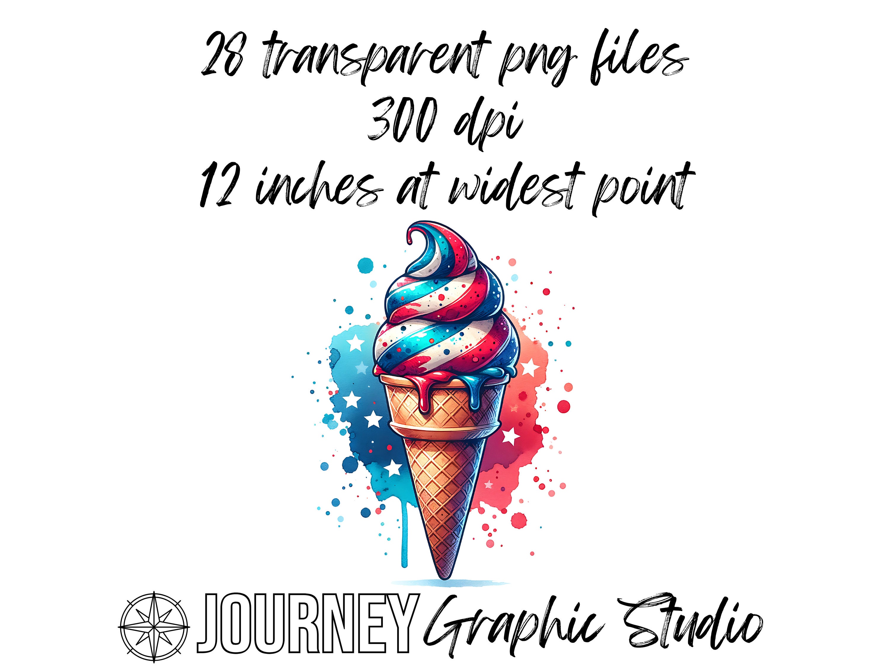 Patriotic Desserts Clipart Bundle, Popsicles Ice Cream Cupcakes Clipart ...