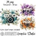 Rainbow Floral Camera Clipart Bundle, Watercolor Clipart Bundle ...