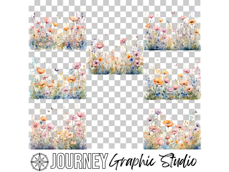 Pastel Wildflowers Clipart Bundle, Watercolor Clipart Bundle, Floral ...