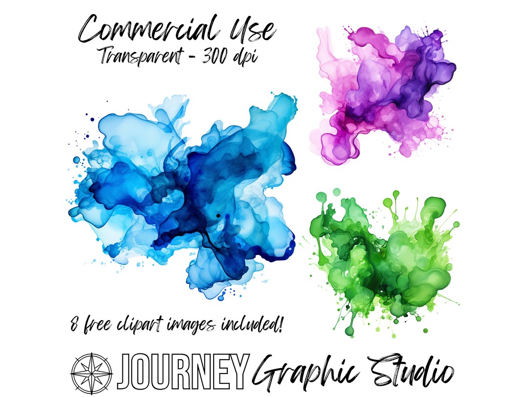 Watercolor Splash Clipart Bundle, Watercolor Clipart Bundle, Watercolor ...