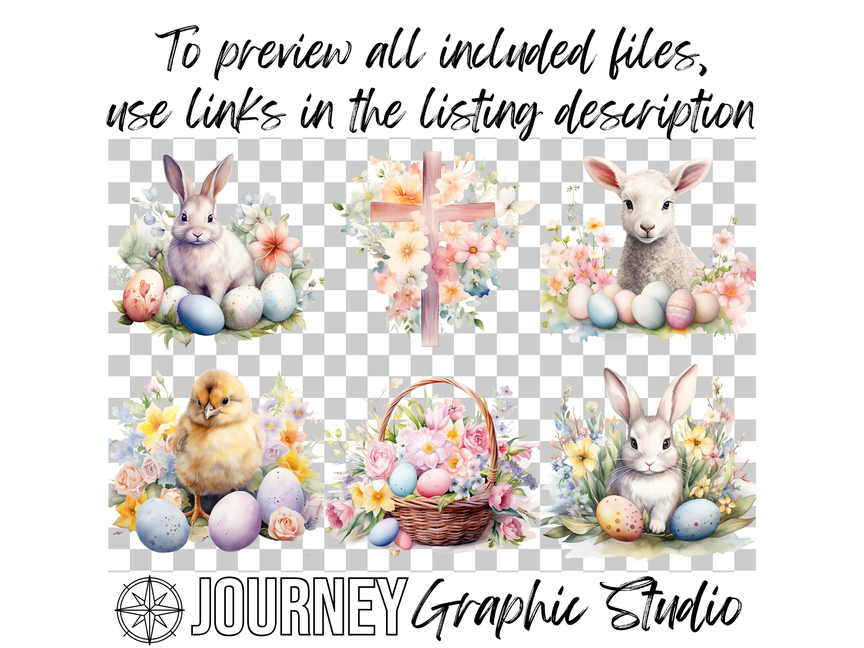 Easter Clipart Bundle Collection, Watercolor Clipart Bundle, Easter ...