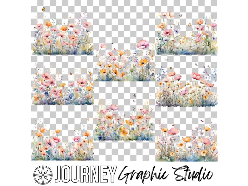Pastel Wildflowers Clipart Bundle, Watercolor Clipart Bundle, Floral ...