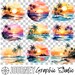 Sunset Clipart Bundle, Watercolor Tropical Sunsets Clipart Bundle ...