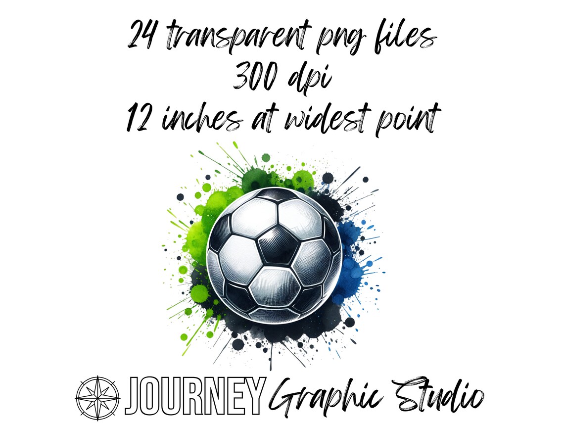 Soccer Ball Clipart Bundle, Watercolor Splash Soccer Ball Clipart ...