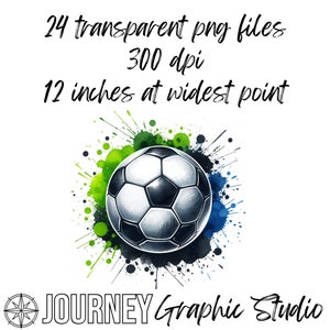 Soccer Ball Clipart Bundle, Watercolor Splash Soccer Ball Clipart ...