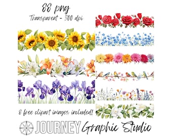 Spring Wildflowers Clipart Bundle, Watercolor Clipart Bundle, Floral ...