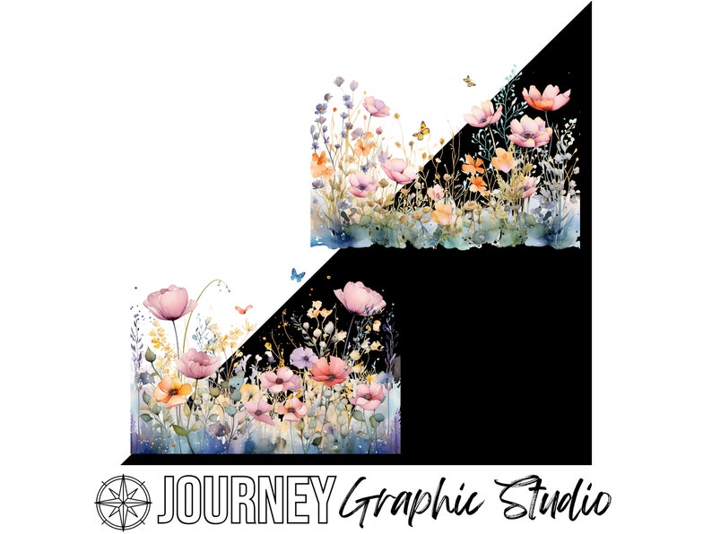 Pastel Wildflowers Clipart Bundle, Watercolor Clipart Bundle, Floral ...