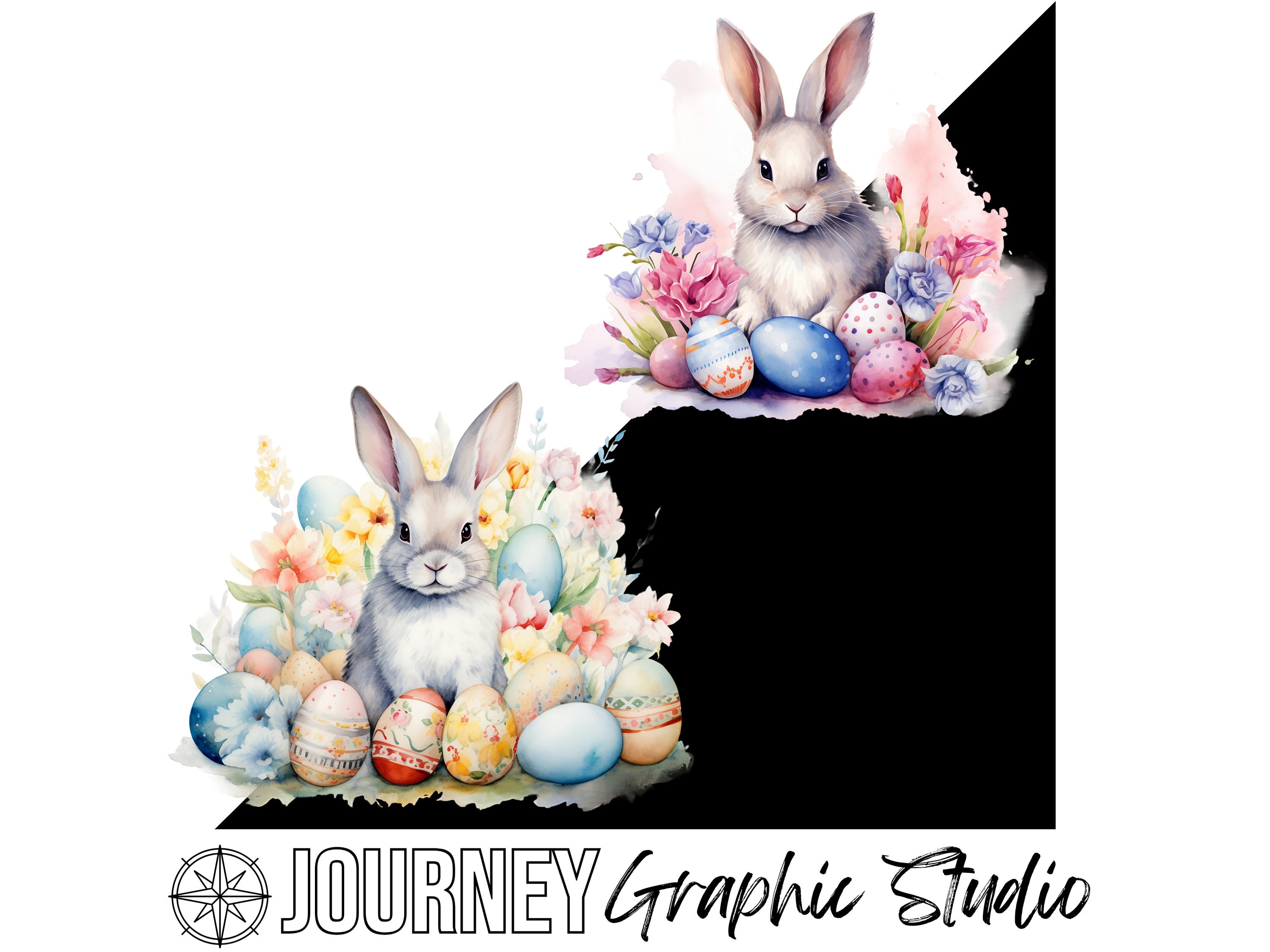 Easter Clipart Bundle, Watercolor Clipart Bundle, Easter Bunny Clipart ...