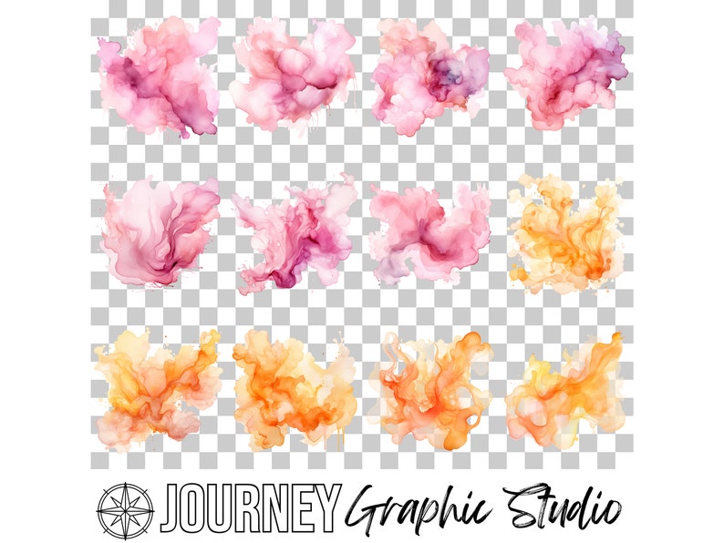 Pastel Watercolor Splash Clipart Bundle, Watercolor Clipart Bundle ...