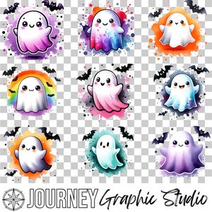 Ghost Clipart Bundle, Cute Ghosts Clipart Bundle, Halloween Clipart ...
