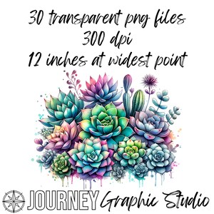 Succulent Clipart Bundle, Watercolor Succulents Clipart Bundle ...
