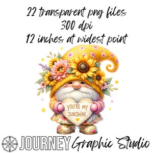 Mother's Day Gnomes Clipart, Watercolor Gnome Clipart Bundle, Floral ...