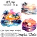 Sunset Clipart Bundle, Watercolor Tropical Sunsets Clipart Bundle ...