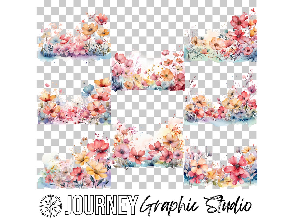 Spring Wildflowers Clipart Bundle, Watercolor Clipart Bundle, Floral ...