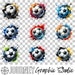 Soccer Ball Clipart Bundle, Watercolor Splash Soccer Ball Clipart ...