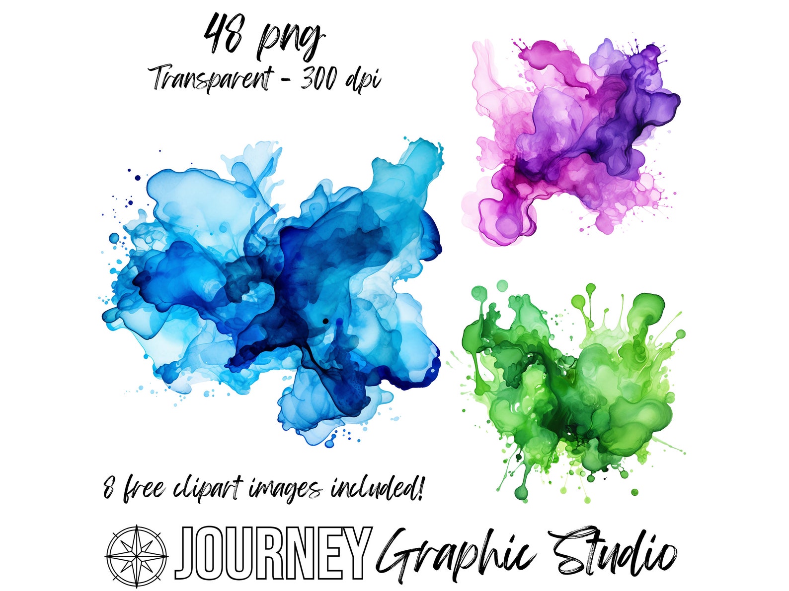 Watercolor Splash Clipart Bundle, Watercolor Clipart Bundle, Watercolor ...
