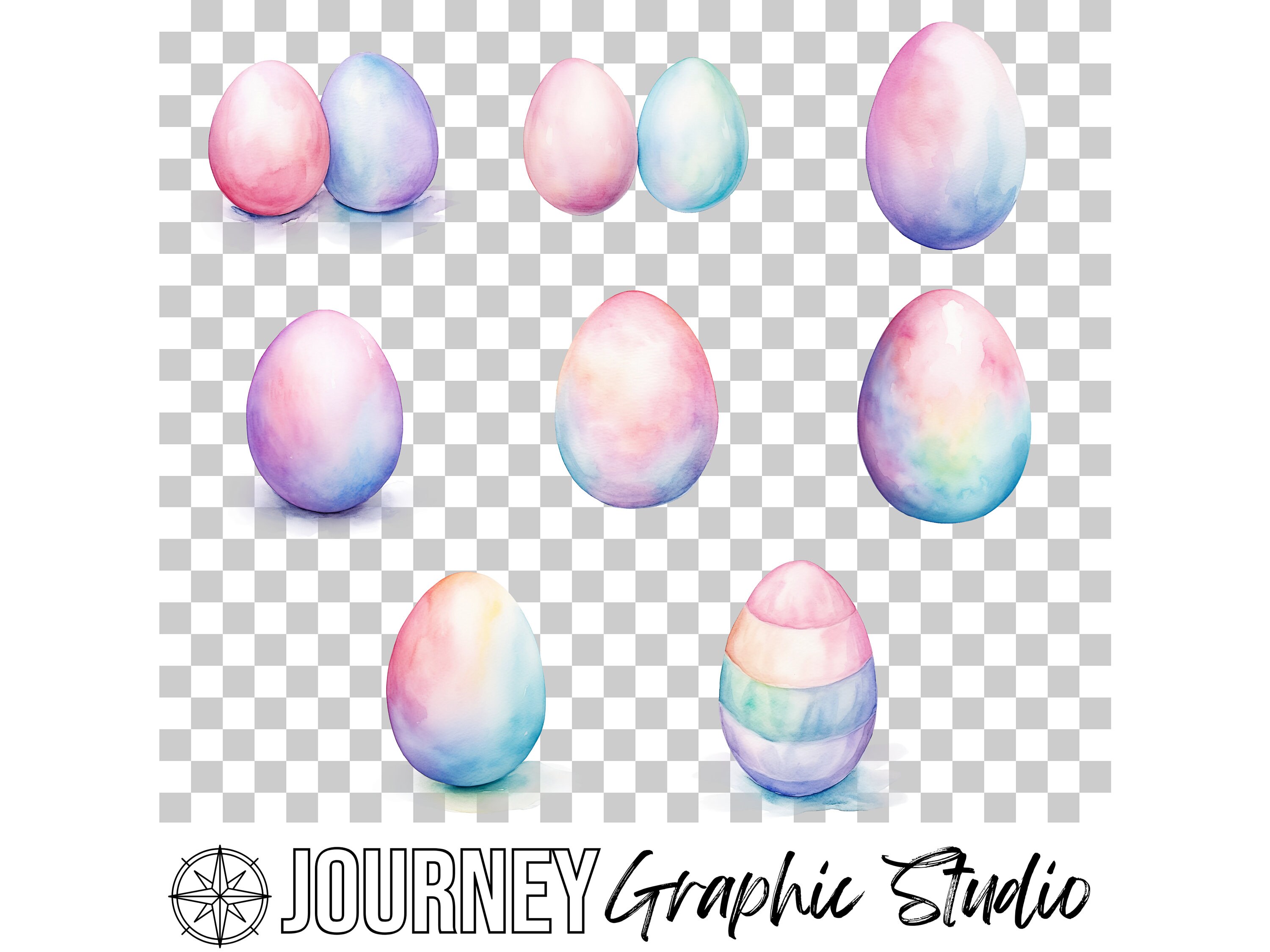 Easter Clipart Bundle, Watercolor Clipart Bundle, Easter Eggs Clipart ...