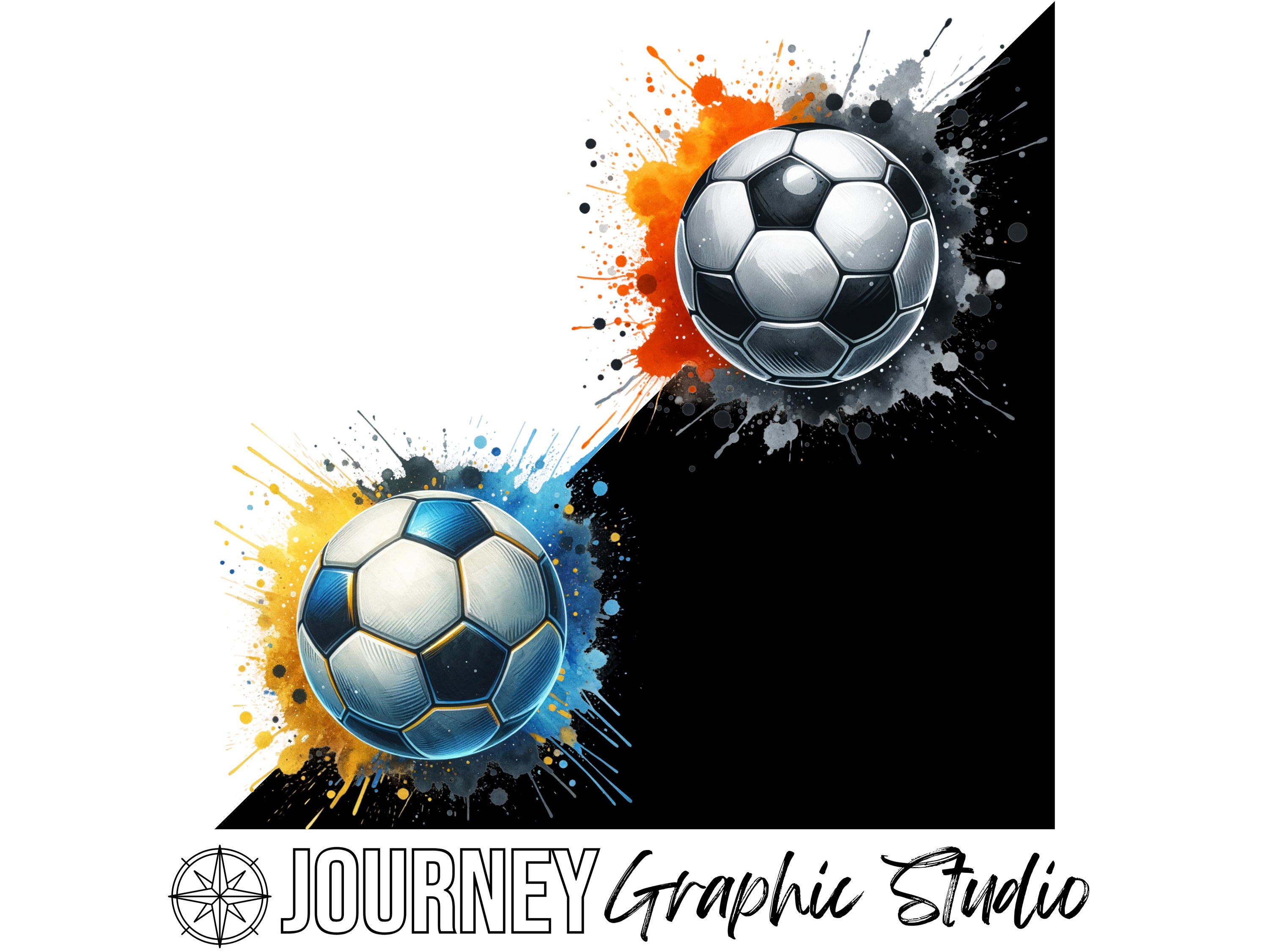 Soccer Ball Clipart Bundle, Watercolor Splash Soccer Ball Clipart ...