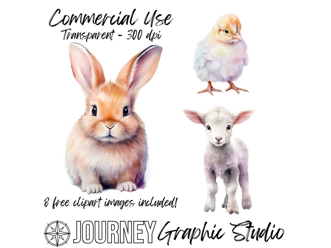 Easter Clipart Bundle, Watercolor Clipart Bundle, Easter Bunny Clipart ...