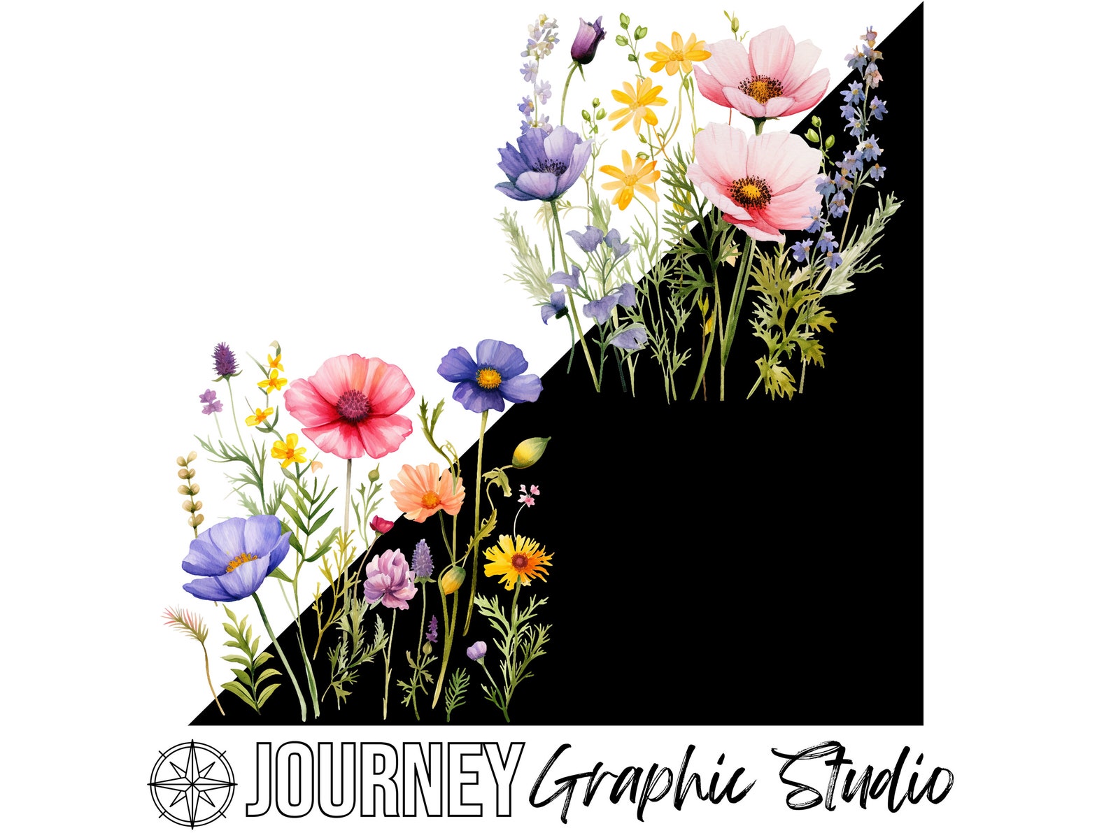 Bold Wildflowers Clipart Bundle Watercolor Clipart Bundle, Floral ...