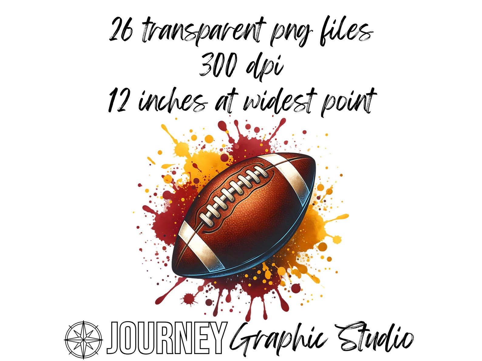 Football Clipart Bundle, Watercolor Splash Football Clipart , Sports ...