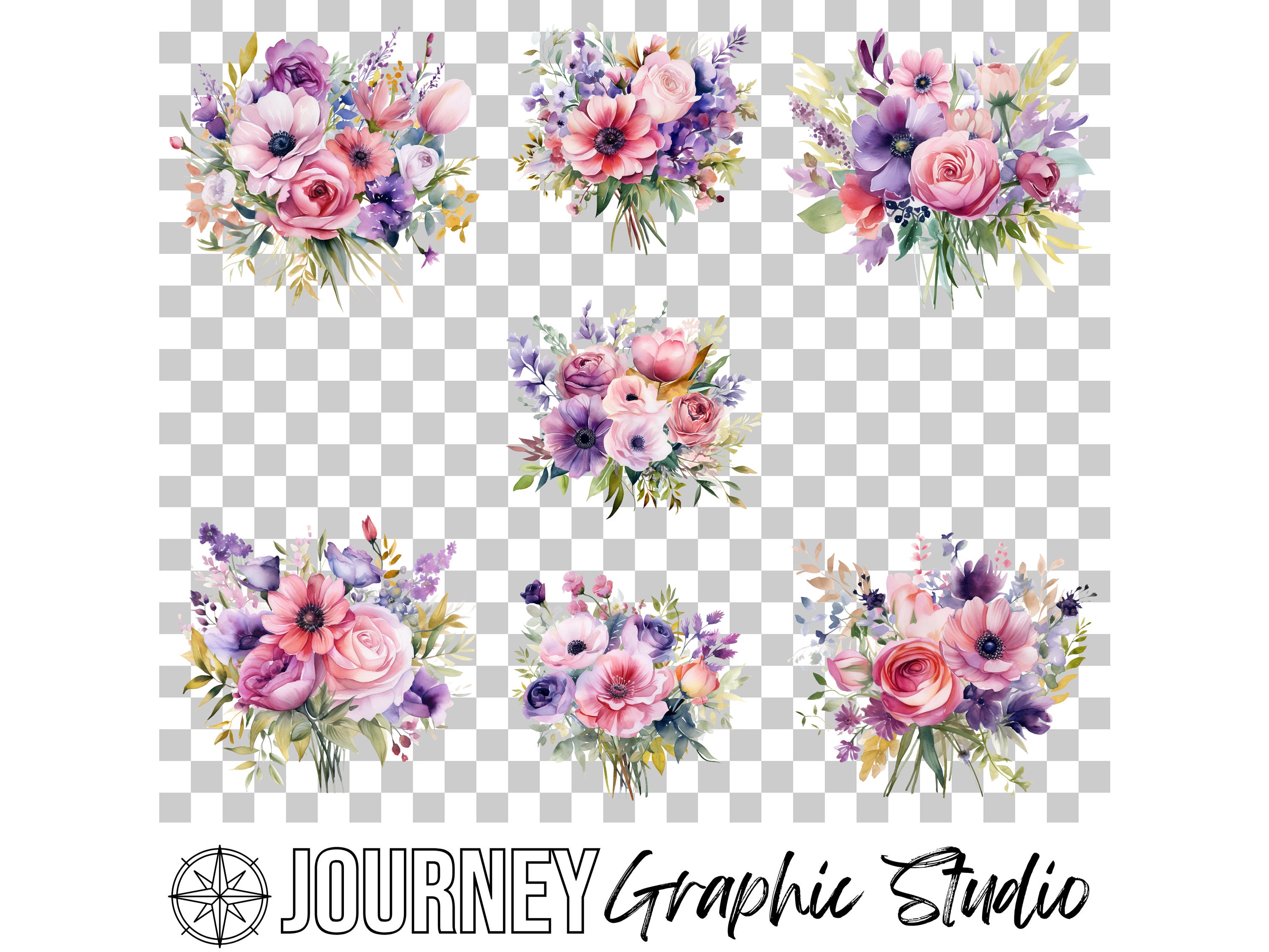 Floral Clipart Bundle, Watercolor Clipart Bundle, Mother's Day Flowers ...