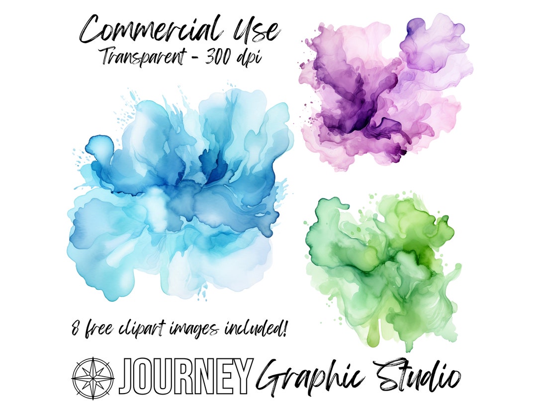 Pastel Watercolor Splash Clipart Bundle, Watercolor Clipart Bundle ...