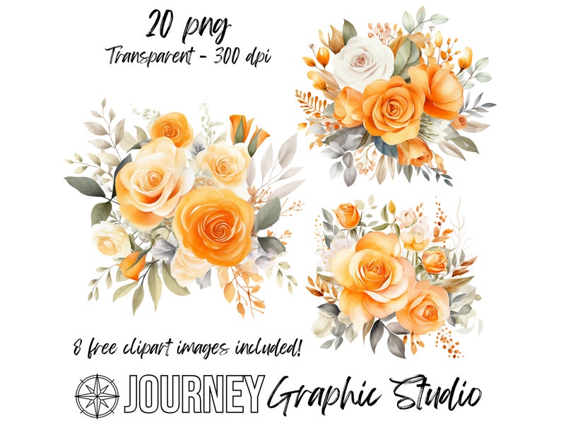 Floral Clipart Bundle, Watercolor Clipart Bundle, Mother's Day Flowers ...