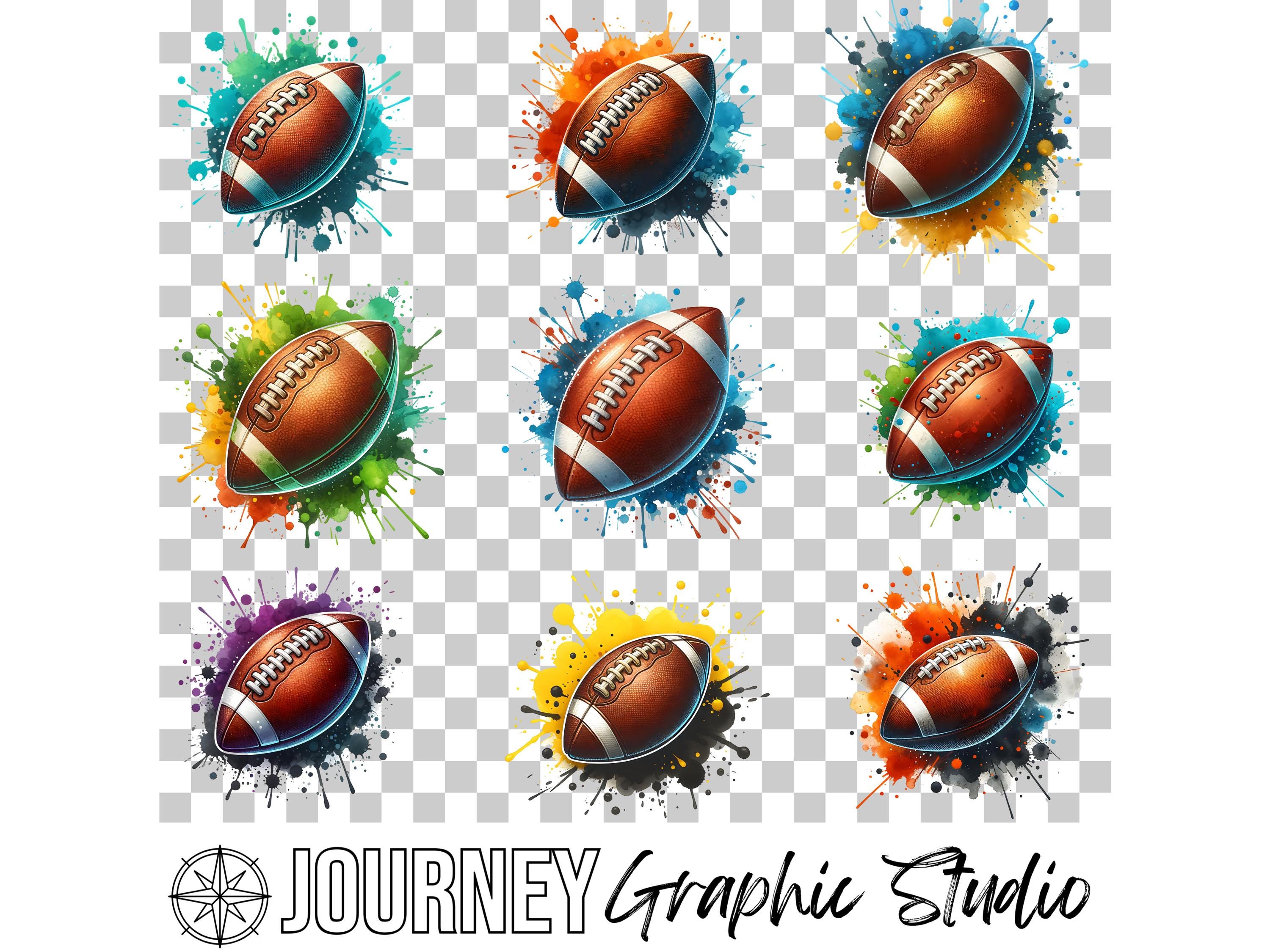 Football Clipart Bundle, Watercolor Splash Football Clipart , Sports ...