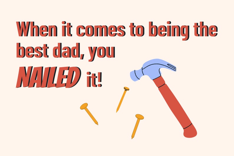 Printable Father's Day Card / You Nailed It Father's Day Card / Funny ...