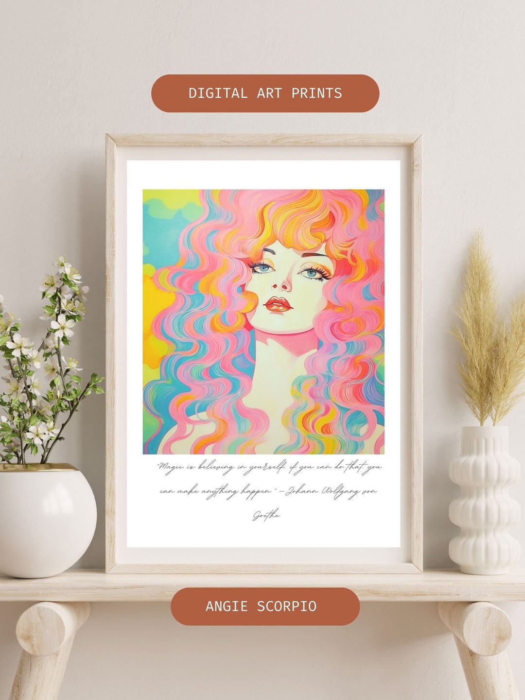 Trendy Pop Art Pastel Colors Digital Prints to Elevate Any Room Set of ...