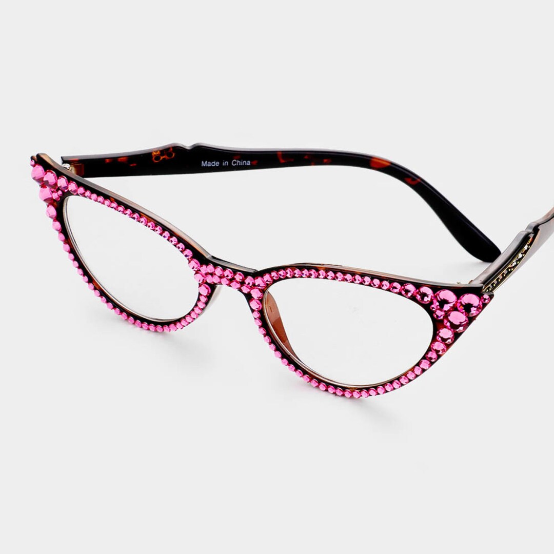 Swarovski Crystal Vintage Cat Eye Reading Glasses for Women, Unique ...