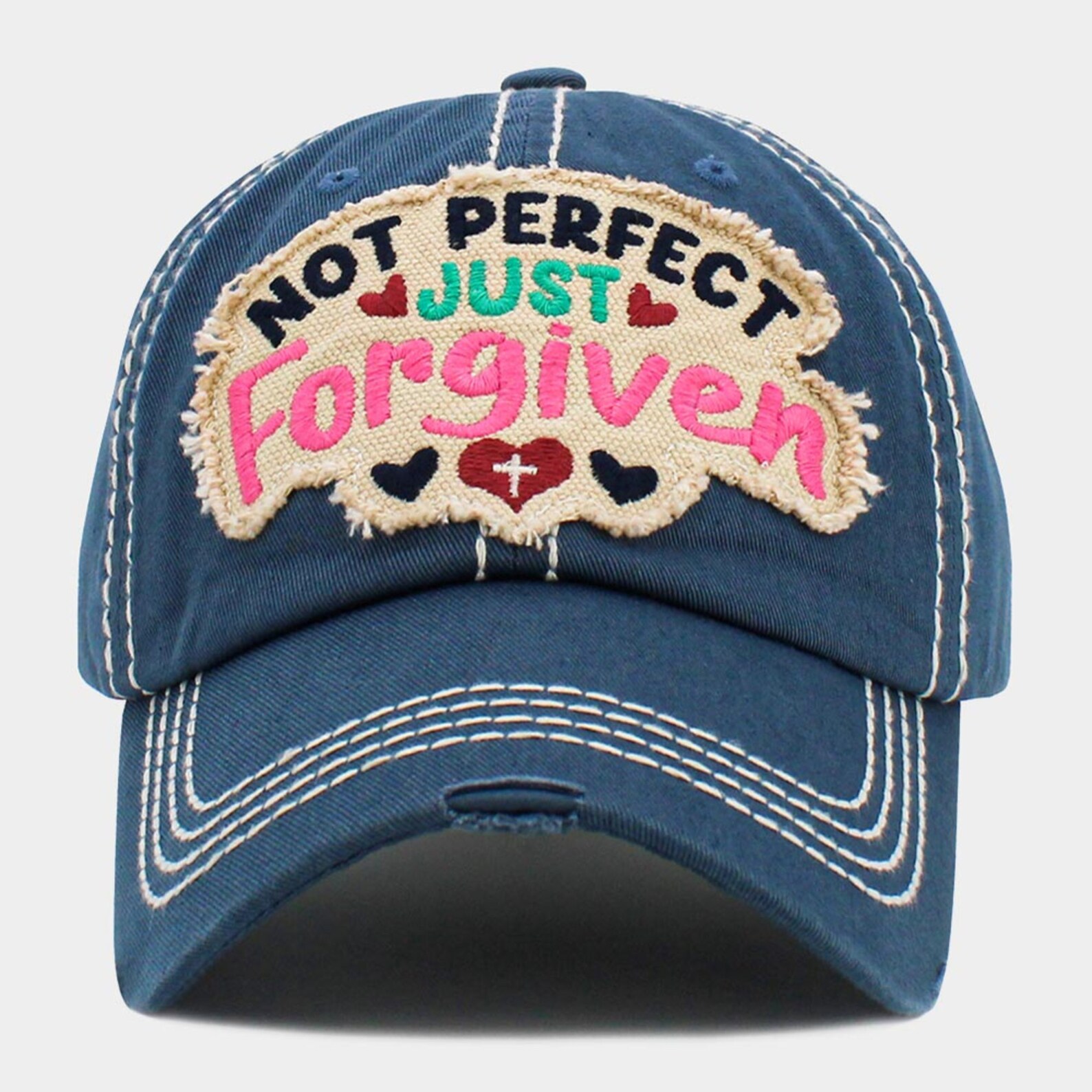 Embroidered NOT PERFECT Just FORGIVEN Religious Faith Cap, Church Hat ...