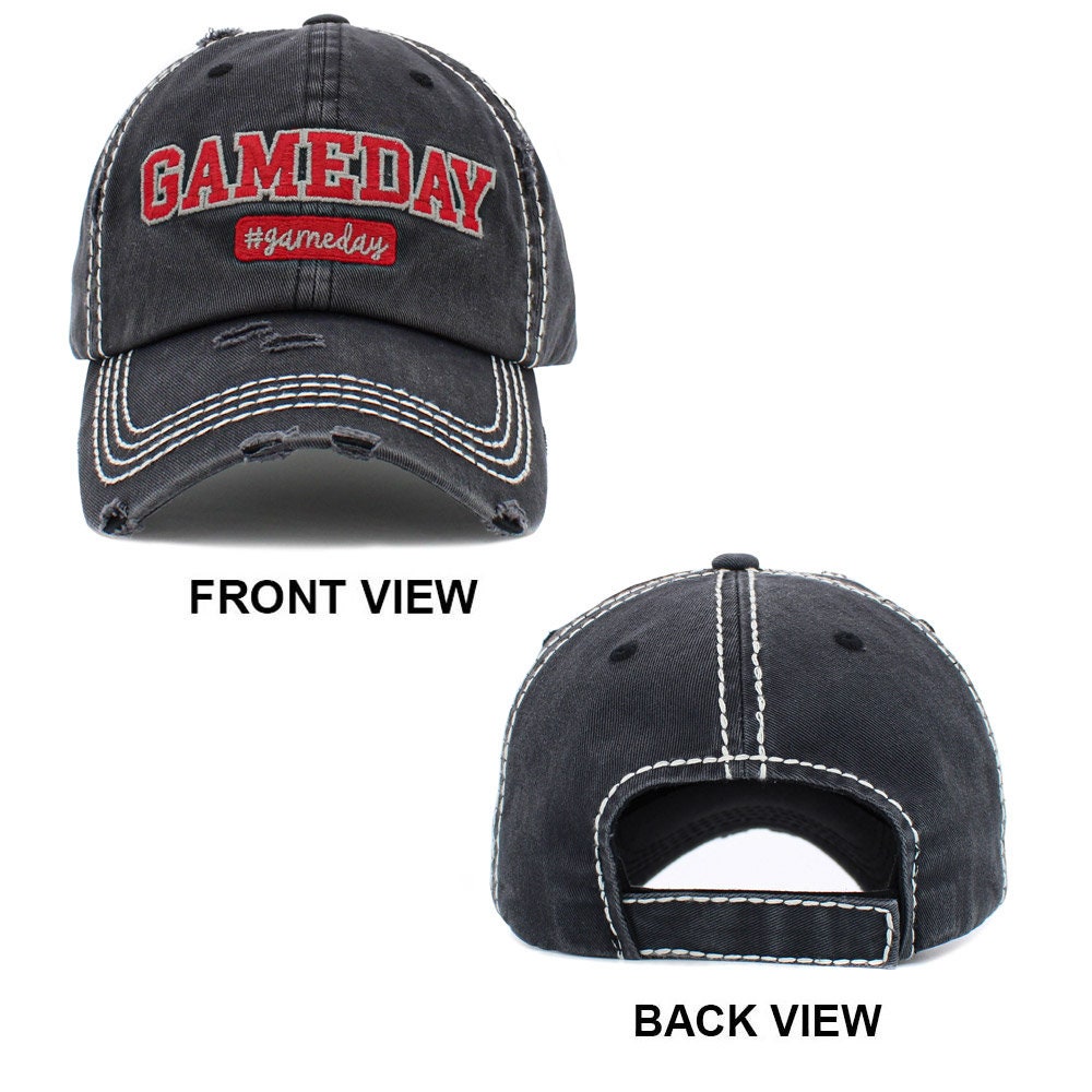 GAME DAY Embroidered Blue Baseball Cap, Sports Lover Cap, Football Hat ...