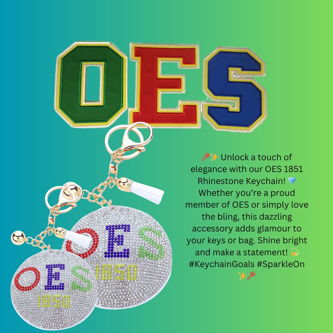 OES Order of the Eastern Star Bling Keychain With Tassel for Mom, OES ...