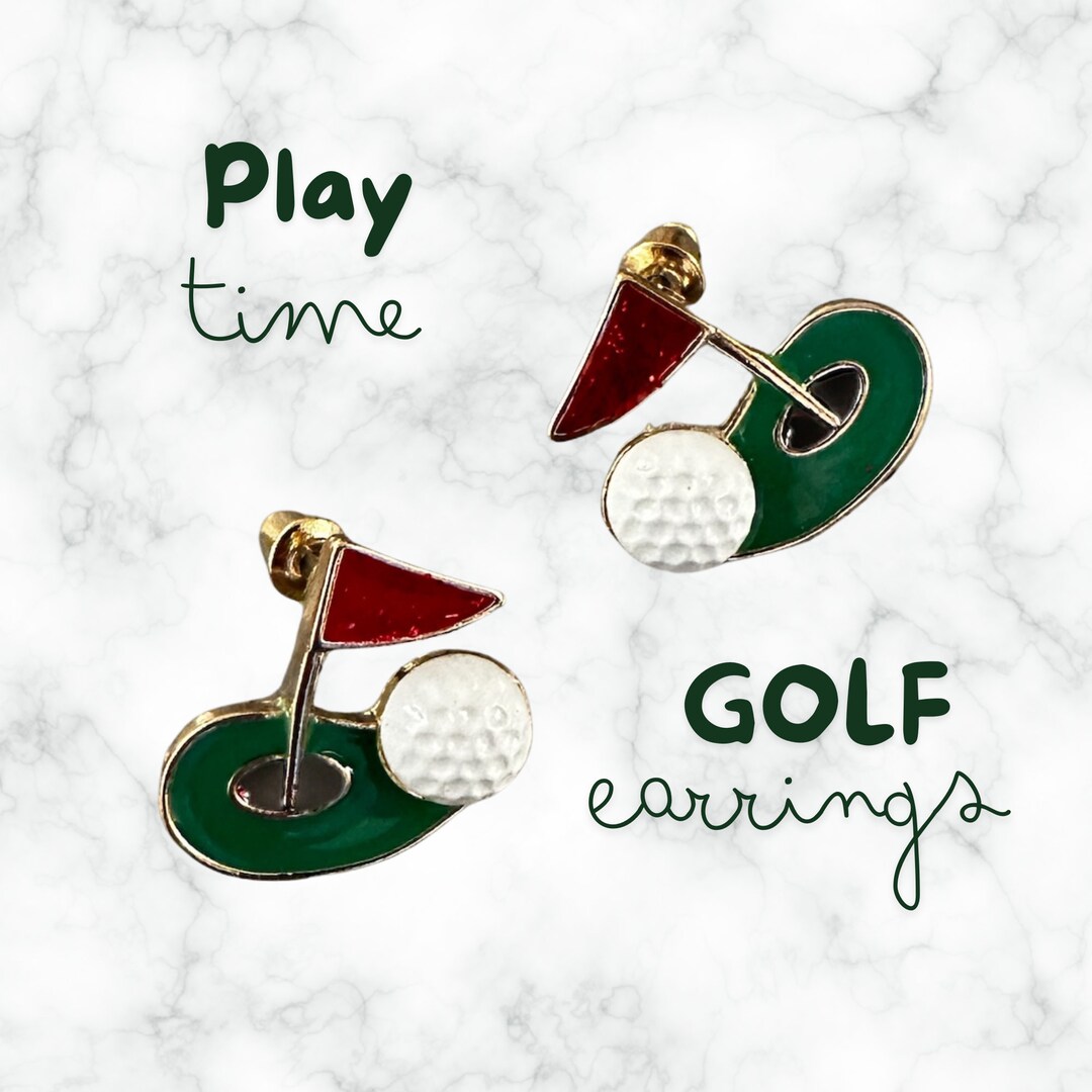 Golf Course Inspired Earrings for Wife, Sports Enthusiast Jewelry, Golf ...